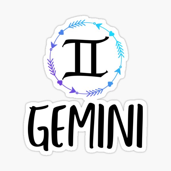 "Gemini Zodiac Sign Arrow Border" Sticker for Sale by Hellofriendco ...