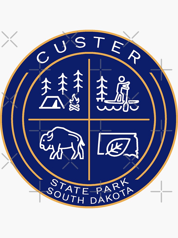 "Custer State Park SD Heraldic Logo" Sticker for Sale by VanyaKar ...