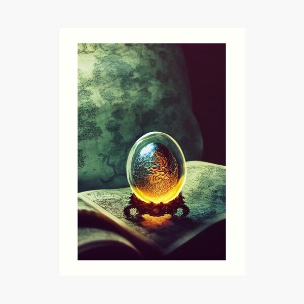 "Dragon Egg on an Ancient Map" Art Print for Sale by natural-20s ...