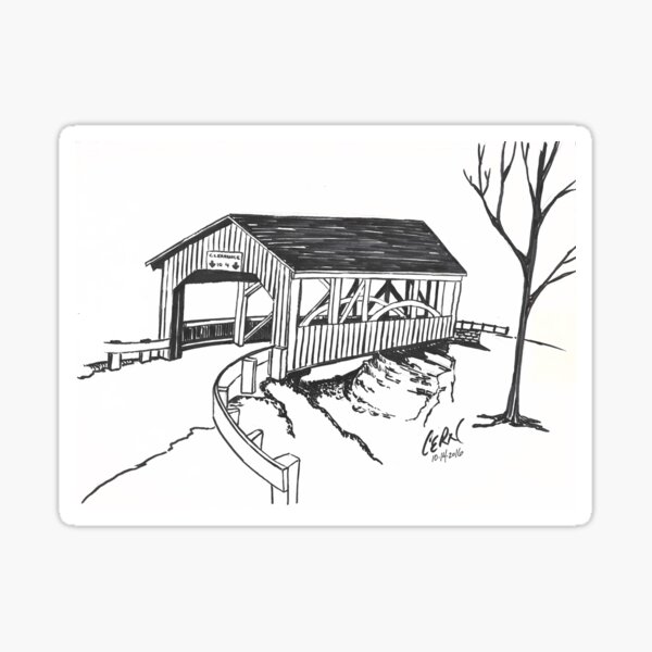 "Covered bridge" Sticker for Sale by CERN28 | Redbubble