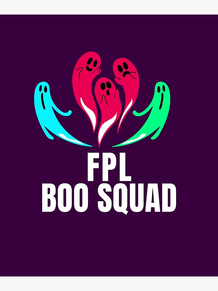 "FPL Boo squad halloween fpl manager white block text design" Poster ...