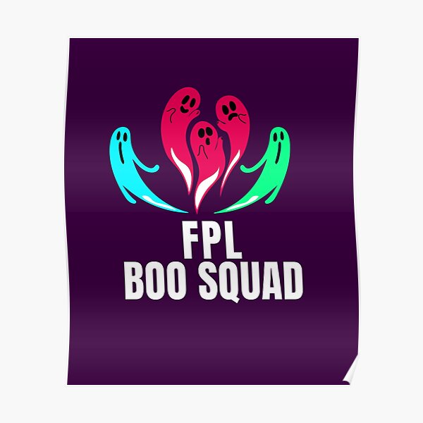 "FPL Boo squad halloween fpl manager white block text design" Poster ...