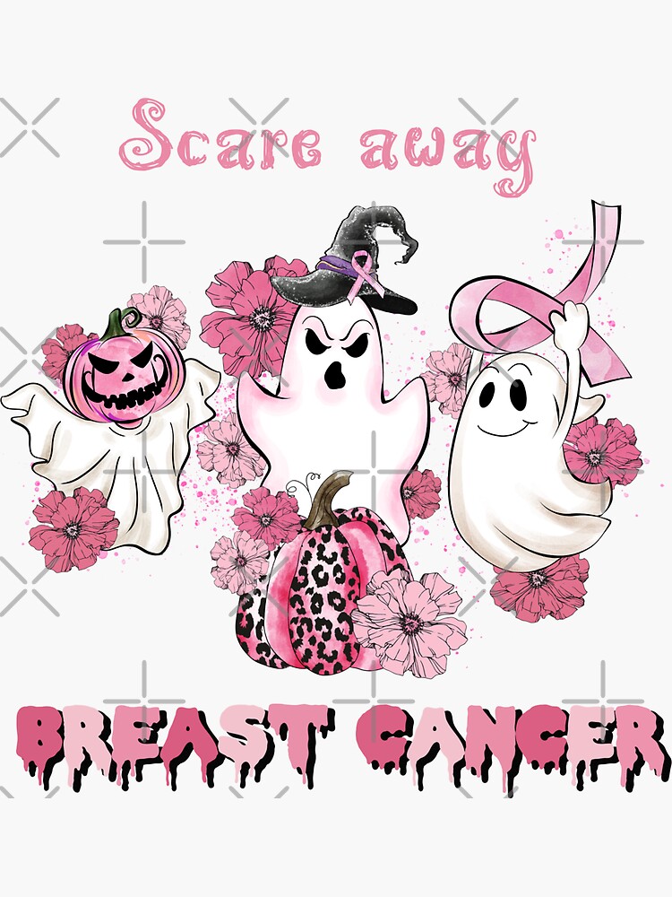 "Scare Away Breast Cancer Retro Ghosts Breast Cancer Awareness Design ...