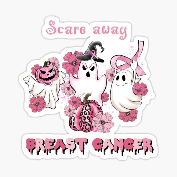 "Scare Away Breast Cancer Retro Ghosts Breast Cancer Awareness Design ...