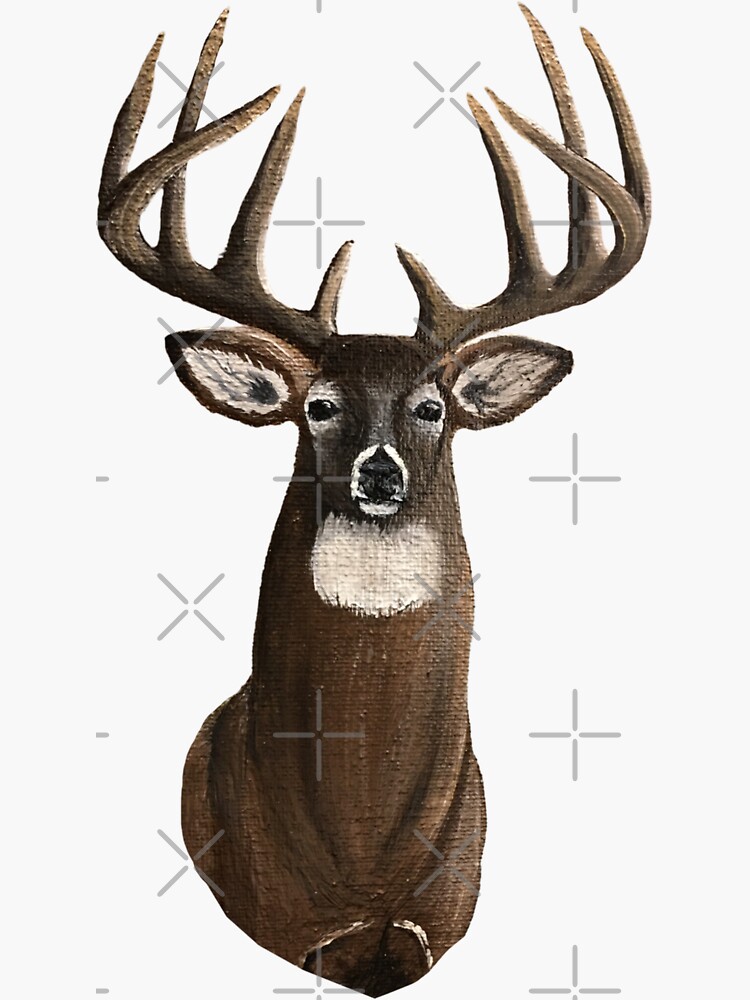 "Whitetail Deer Bust Graphic" Sticker for Sale by SistersInArtN | Redbubble