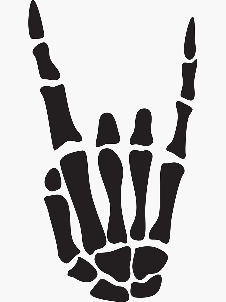 "Rocker Skeleton Hand Rock On Costume Funny Halloween" Sticker for Sale ...