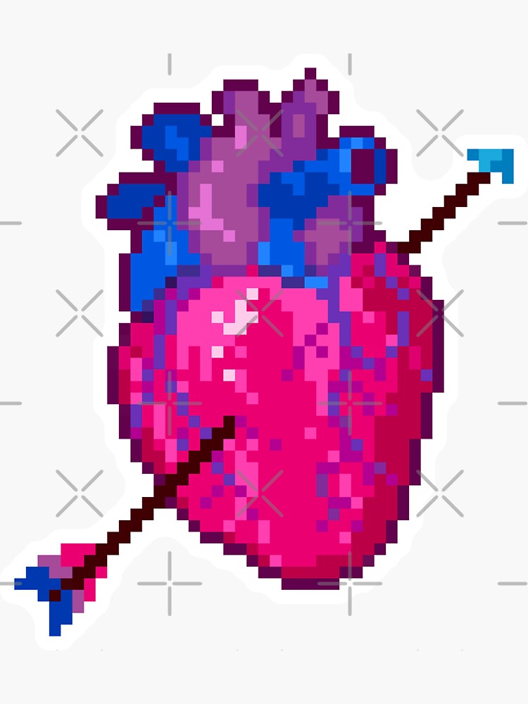 "Bi Pixel Heart" Sticker for Sale by lionfish-design | Redbubble