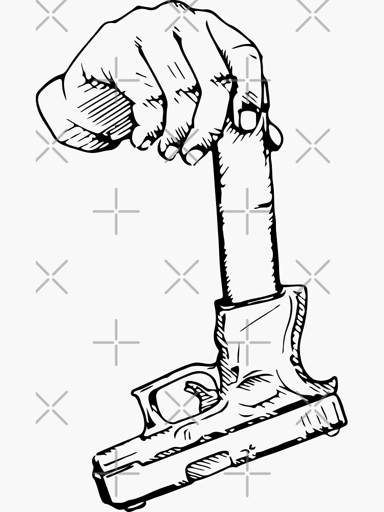 "Holding the extended clip" Sticker for Sale by IVTtech | Redbubble