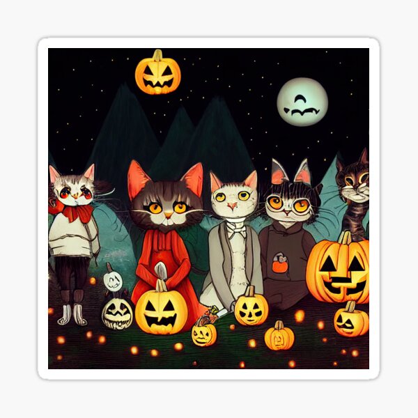 "Midnight Meow. Boo who?" Sticker for Sale by TyleahMcGuire | Redbubble