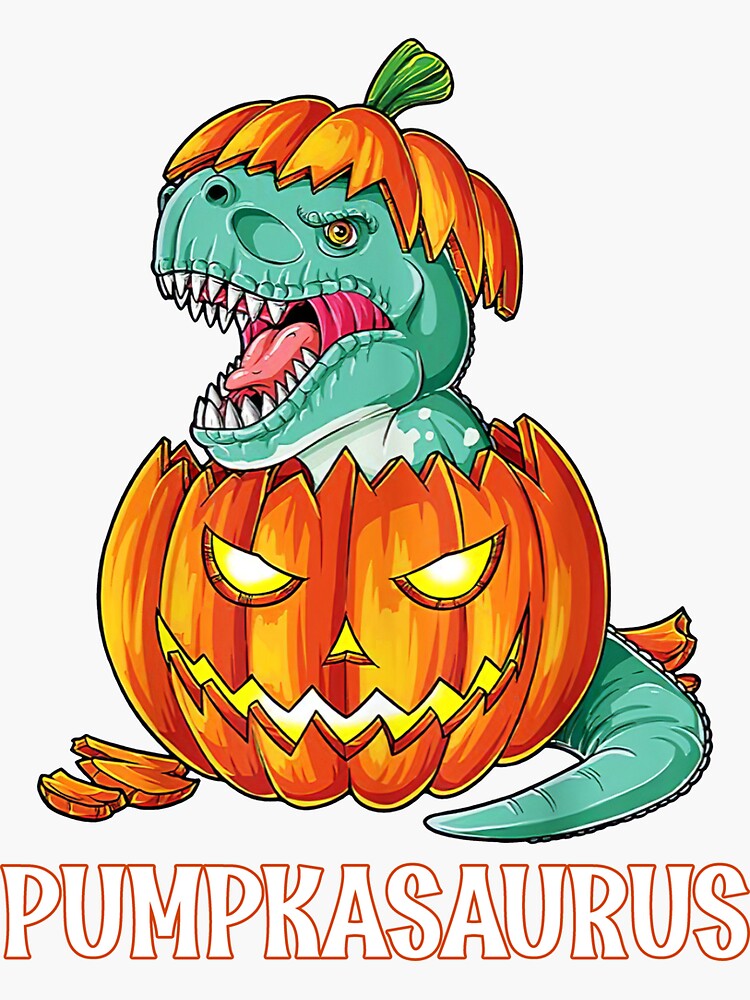 Pegatina «Pumpkasaurus Dinosaurio Calabaza Víspera de Todos los Santos ...