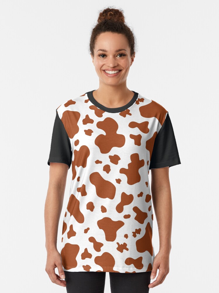 "Brown and White Cow Print" T-shirt for Sale by Nitram1990 | Redbubble ...