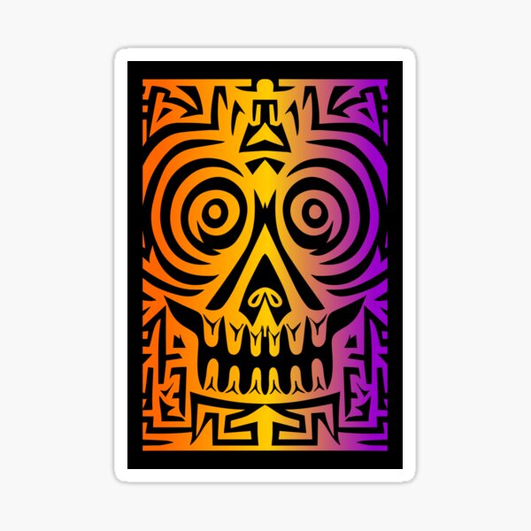 "Skull Face" Sticker for Sale by ArtFactoryAI | Redbubble