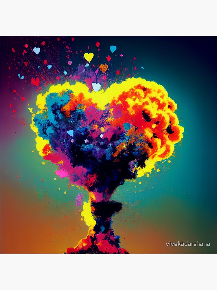 "Nuclear Love Explosion" Sticker for Sale by vivekadarshana | Redbubble