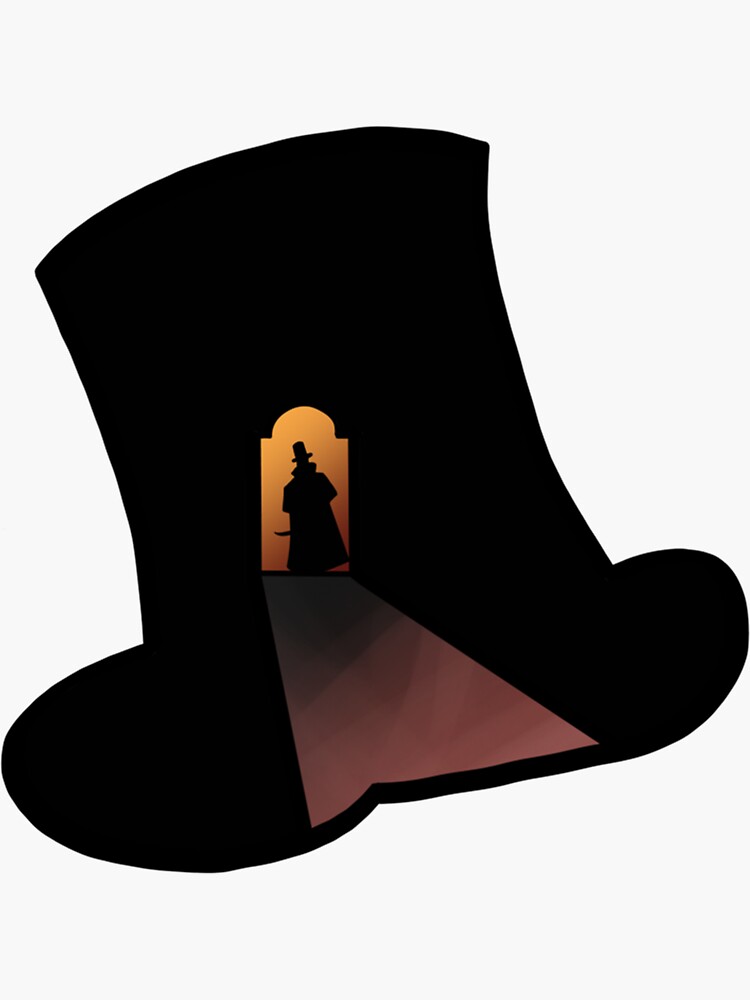 "Jack The Ripper Top Hat Silhouette" Sticker for Sale by LisaCain47 ...