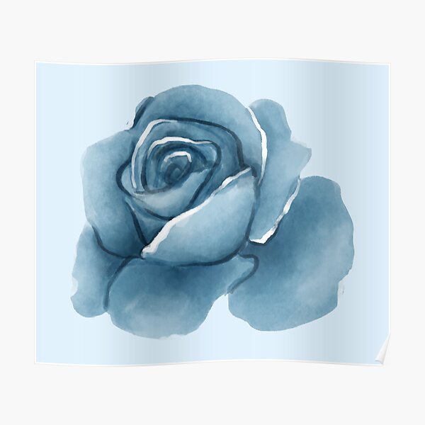 "Blue Rose" Poster for Sale by FlorAnima | Redbubble
