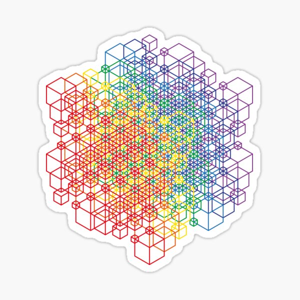 "Rainbow Hex Mesh All Over" Sticker for Sale by Delibobs | Redbubble