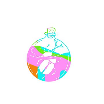 "Deer horn bug inside of a round potion vile cute gift" Sticker for ...