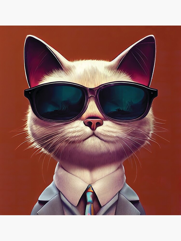 "Cool Cat in Shades and a Suit" Poster for Sale by Geminiartstudio ...