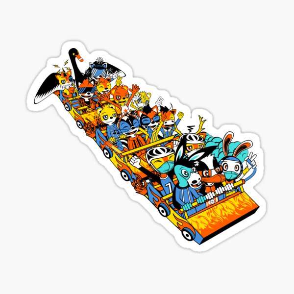 "Animal Roller Coaster" Sticker for Sale by MOULEOFFICIAL | Redbubble