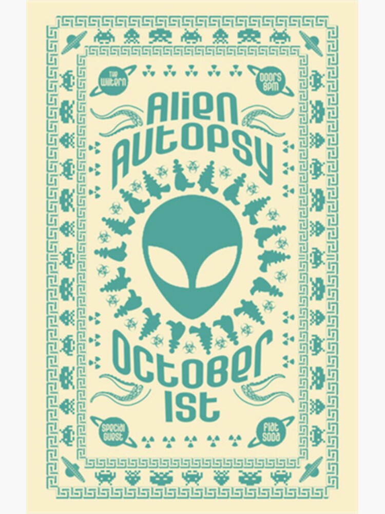 "Alien Autopsy october ist Poster Art vintage" Sticker for Sale by ...