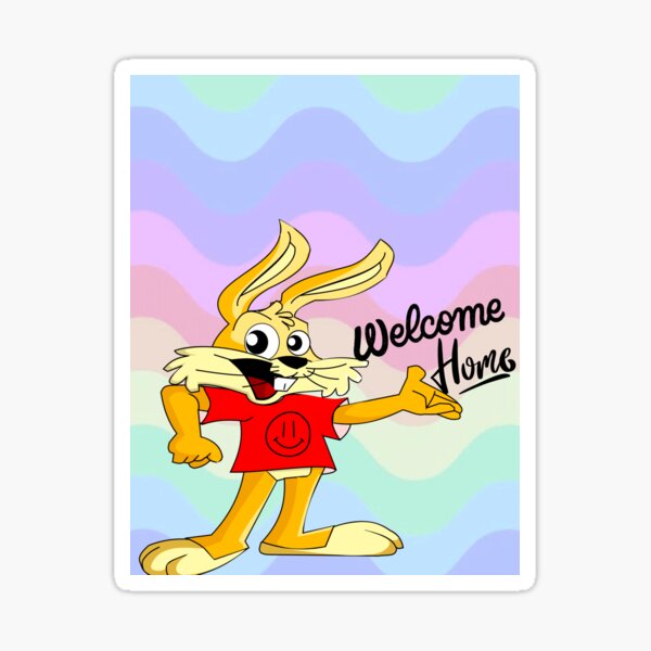 "welcome home rabbit t-shirt" Sticker for Sale by Khadijahjones | Redbubble