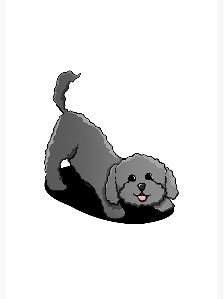 "Cute Black Cockapoo Puppy Illustration - Cavapoo Cavoodle" Poster for ...