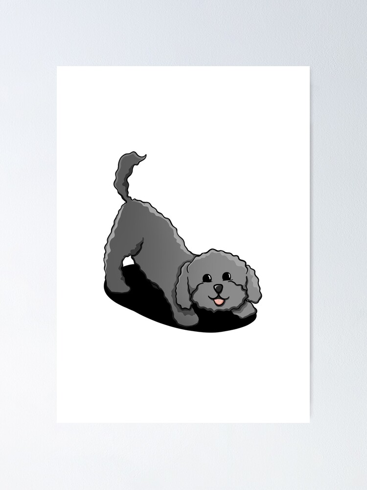 "Cute Black Cockapoo Puppy Illustration - Cavapoo Cavoodle" Poster for ...