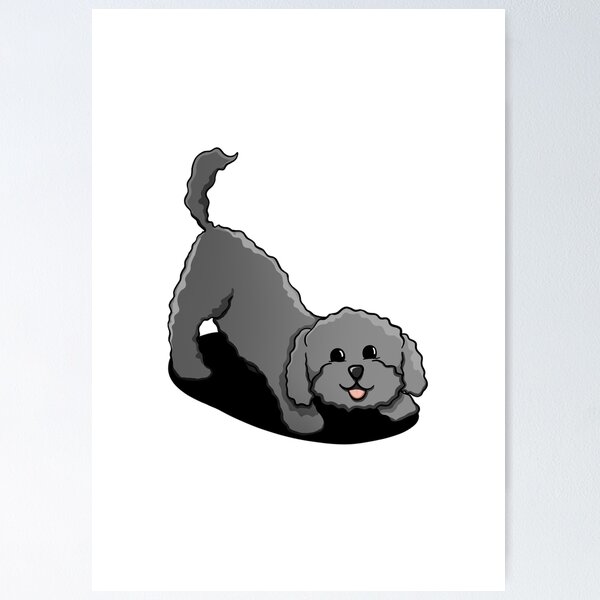 "Cute Black Cockapoo Puppy Illustration - Cavapoo Cavoodle" Poster for ...