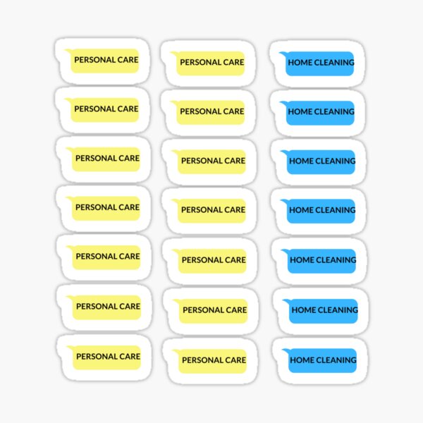 "Planner stickers 2 - personal care, home cleaning" Sticker for Sale by CaraDesign | Redbubble