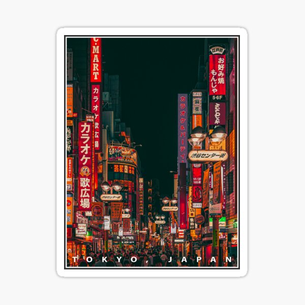 "Tokyo Street, Japan" Sticker for Sale by Voyage-Lover | Redbubble