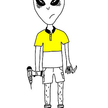 "Alien Dad - Hi vis tradie (black)" Sticker for Sale by Bradman77 ...