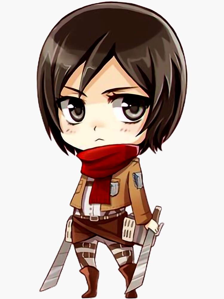 "Mikasa Ackerman Chibi Cute AOT" Sticker for Sale by KimberlyWeeb ...