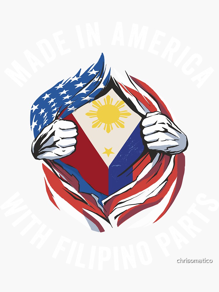 "American Raised With Filipino Roots Flag" Sticker for Sale by ...