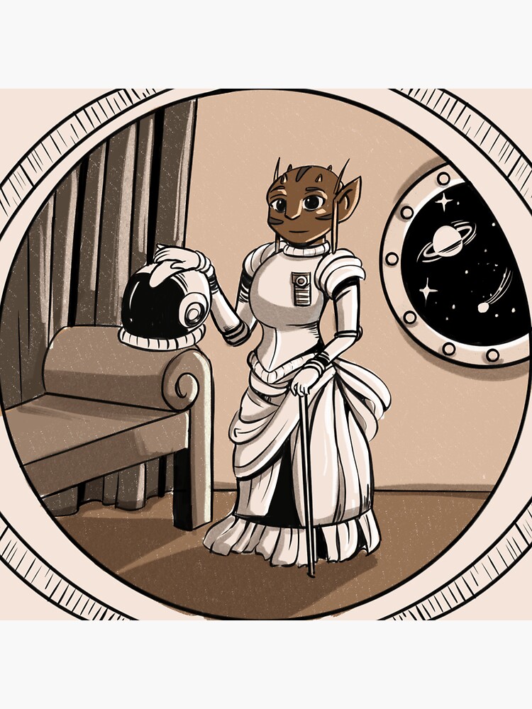 "Alien Explorer Standing For A Vintage Portrait, " Sticker for Sale by ...