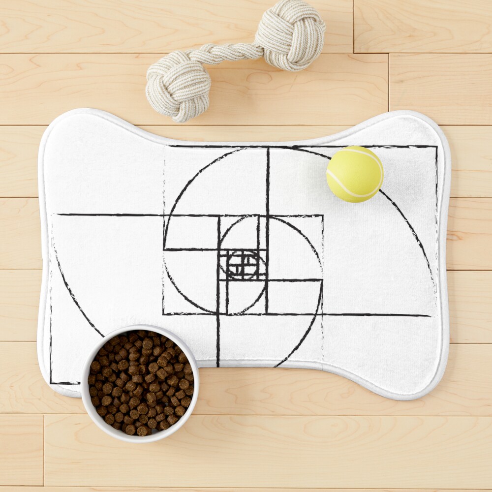 "Golden Ratio Spiral Fibonacci Sequence Cyclone Sketch " Pet Mat for ...