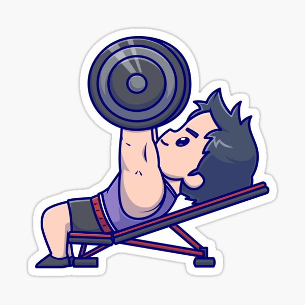 "GYM BOY CARTOON BODYBUILDING" Sticker for Sale by ADMyShop | Redbubble