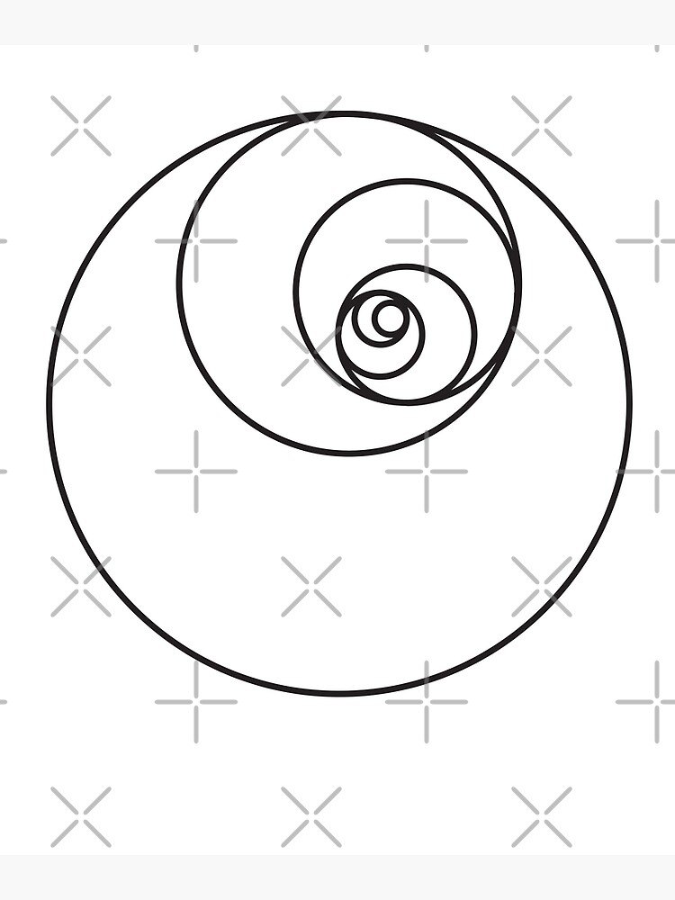 Golden Ratio Spiral Fibonacci Sequence Circles Premium Matte Vertical ...