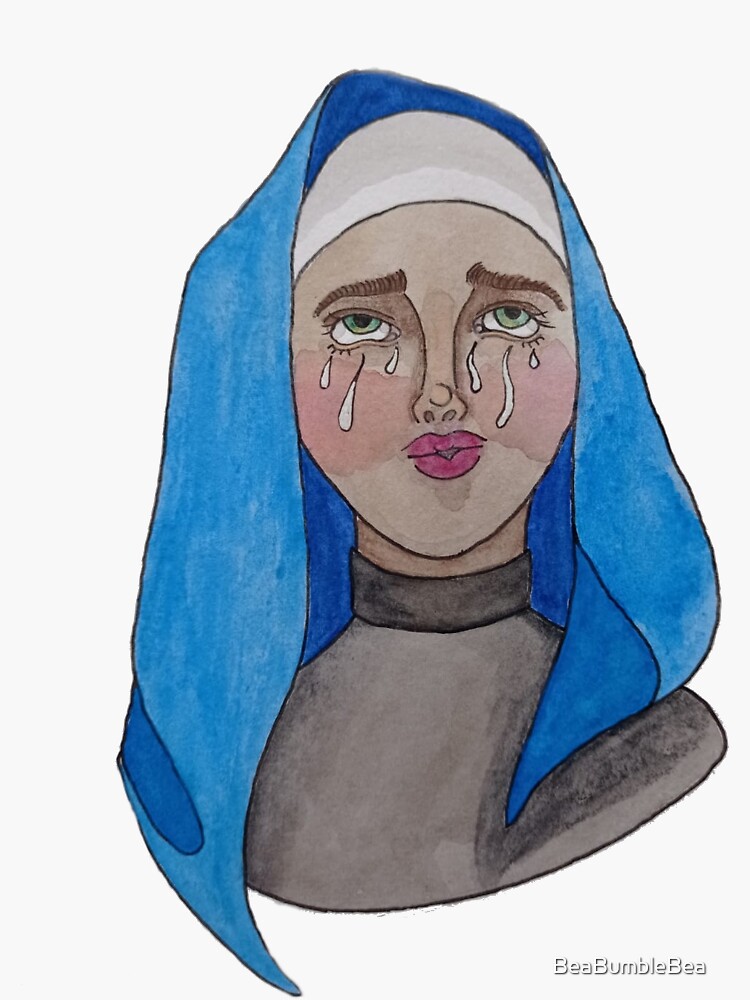"Crying Nun" Sticker for Sale by BeaBumbleBea | Redbubble