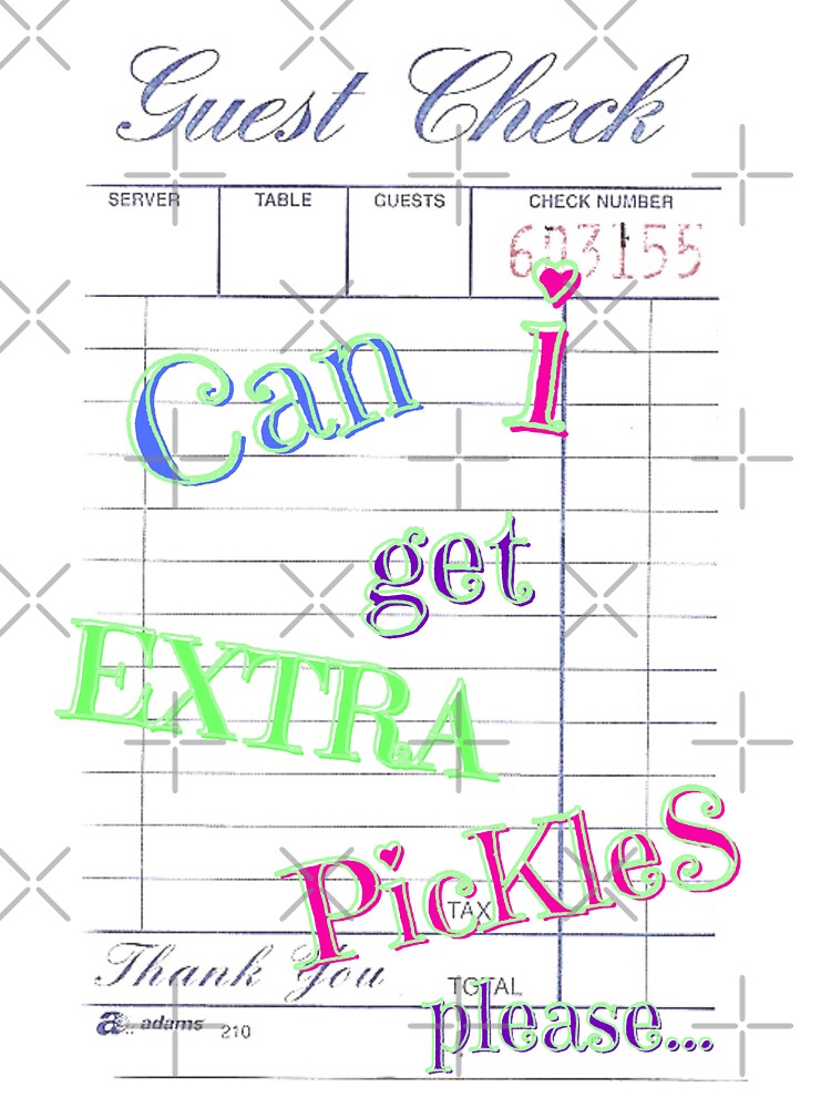 "Pickles Guest check art " Sticker for Sale by Khaosbykait | Redbubble