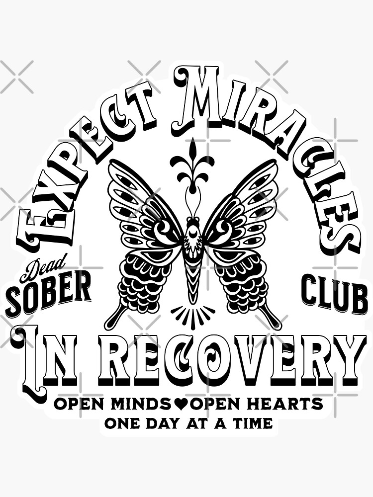 "In Recovery Tattoo Style Butterfly Sobriety Design" Sticker for Sale ...
