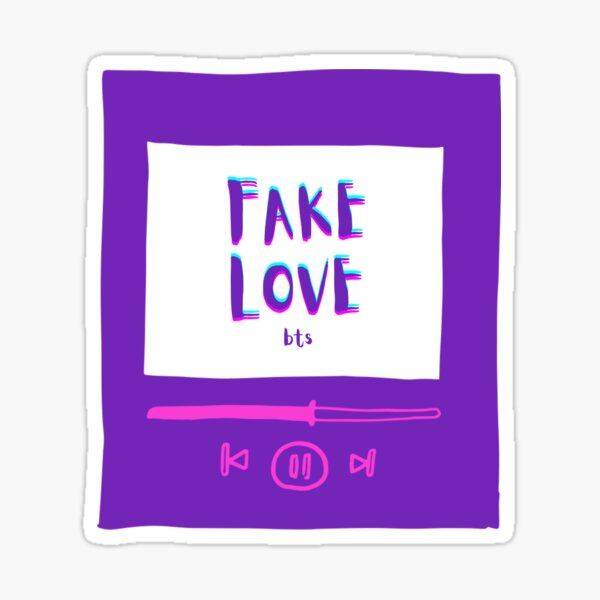 "BTS Song - Fake Love" Sticker for Sale by TheMerchPeddler | Redbubble