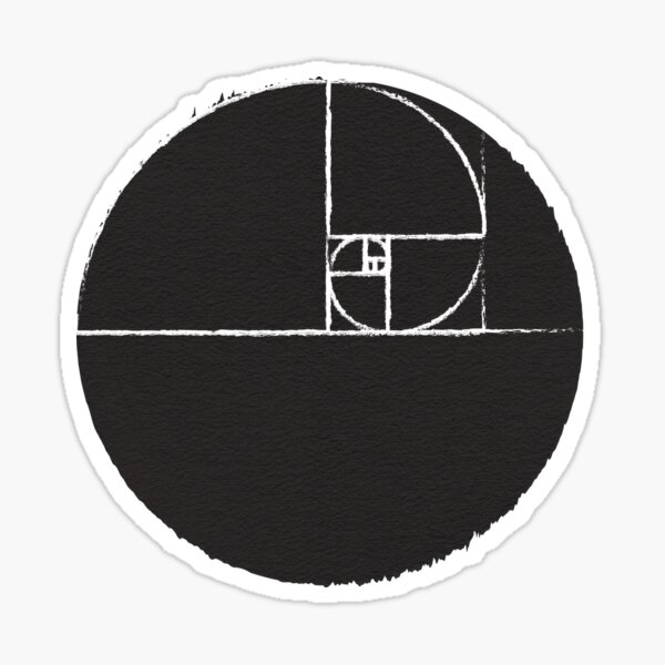 "Circle Golden Ratio Spiral Fibonacci Sequence " Sticker for Sale by ...