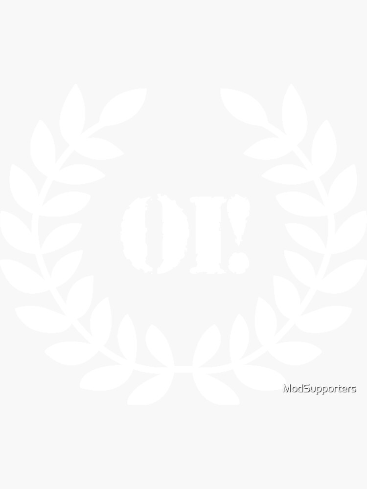 "OI! Skins Punk design in white" Sticker for Sale by ModSupporters ...