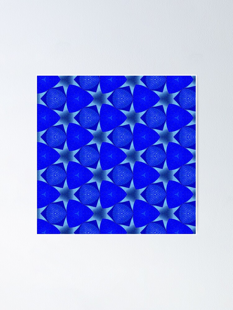 "bright star pattern and design in royal blue" Poster for Sale by ...