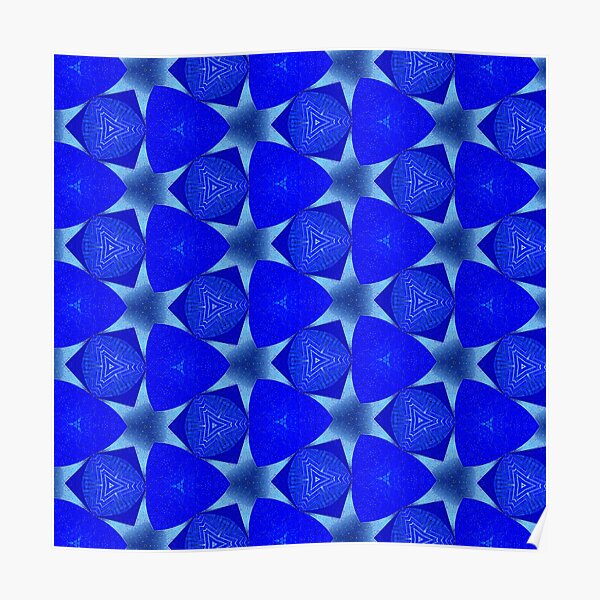 "bright star pattern and design in royal blue" Poster for Sale by ...