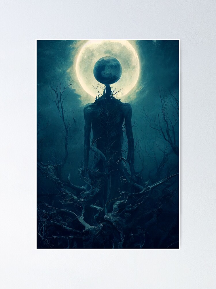 "Moon Head" Poster for Sale by ladarkepoque | Redbubble