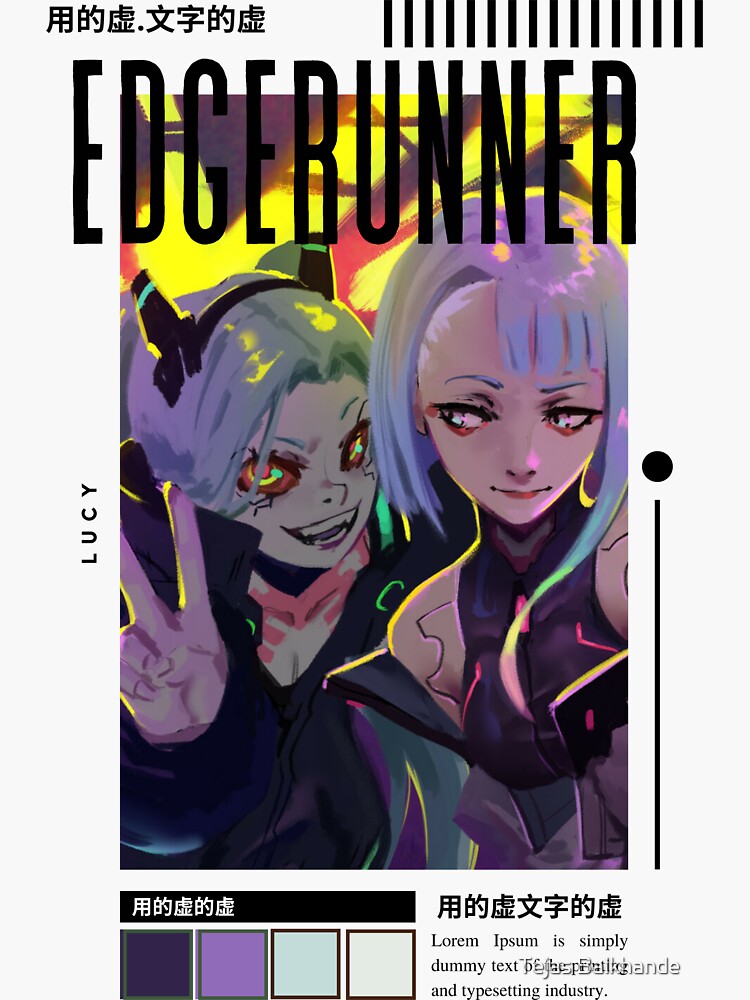 "Lucy cyberpunk edgerunner " Sticker for Sale by alexashibee121 | Redbubble