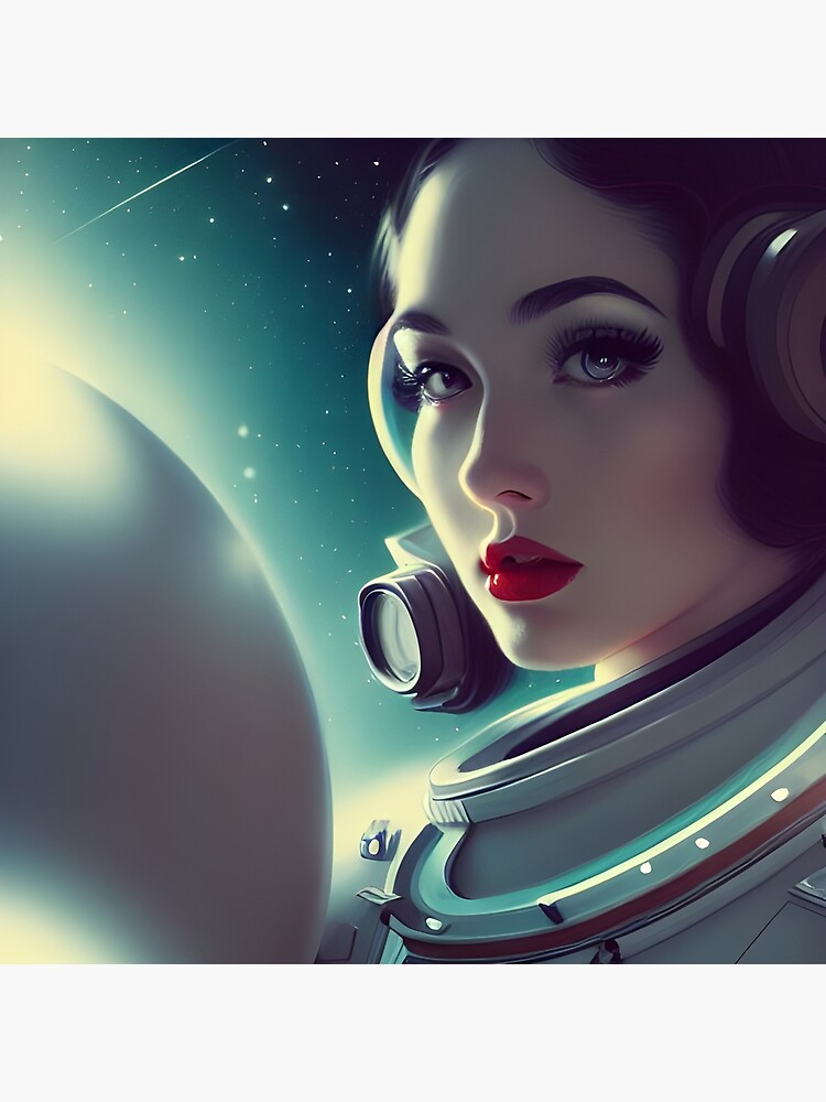 "Retro Pinup Girl Astronaut " Poster for Sale by GothicArtistry | Redbubble