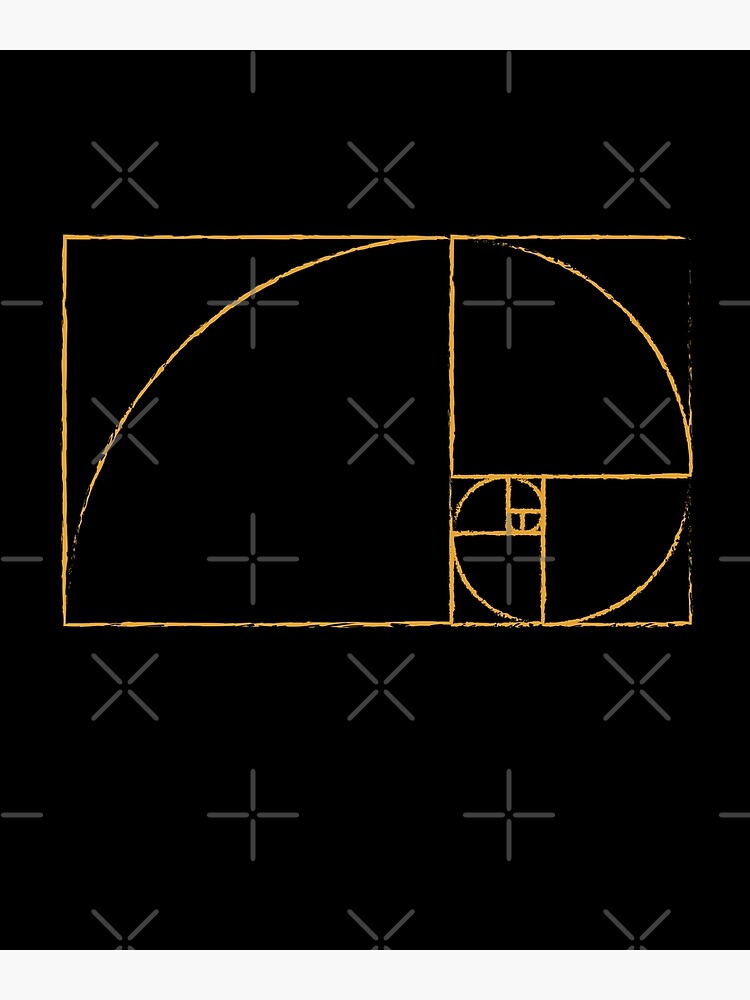 "Yellow Golden Ratio Spiral Fibonacci Sequence Sketch " Poster for Sale ...