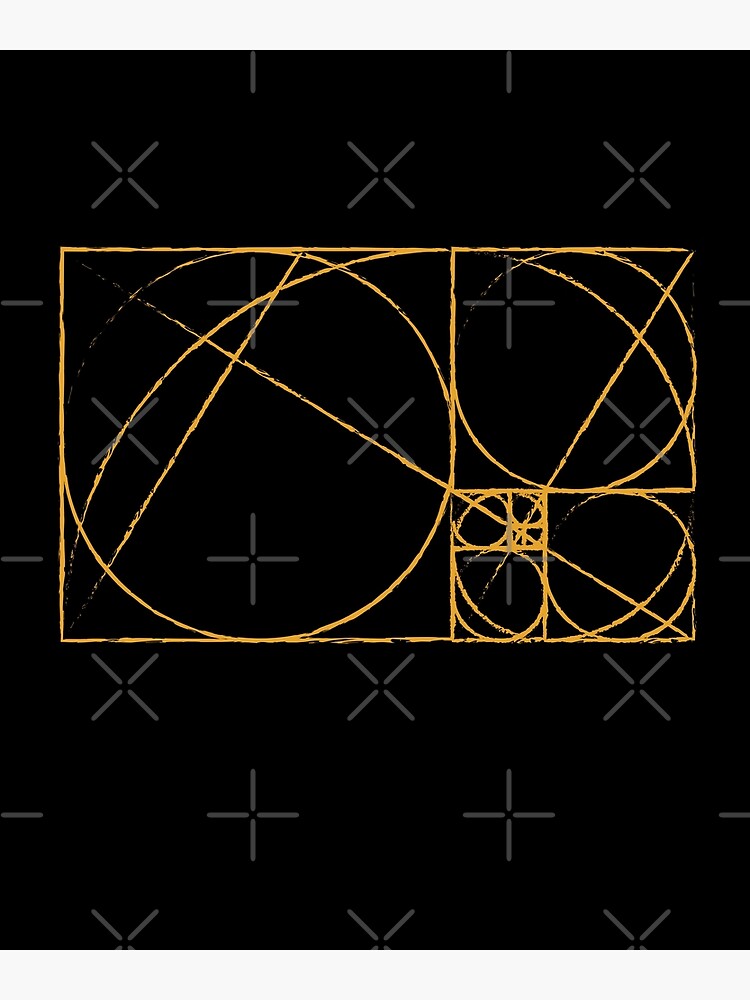 "Yellow Golden Ratio Spiral Fibonacci Sequence Circles and Squares ...
